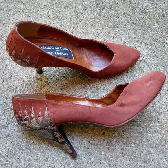 Stuart Weitzman | Shoes | 97s Stuart Weitzman Vintage Rust Suede Heels ...
